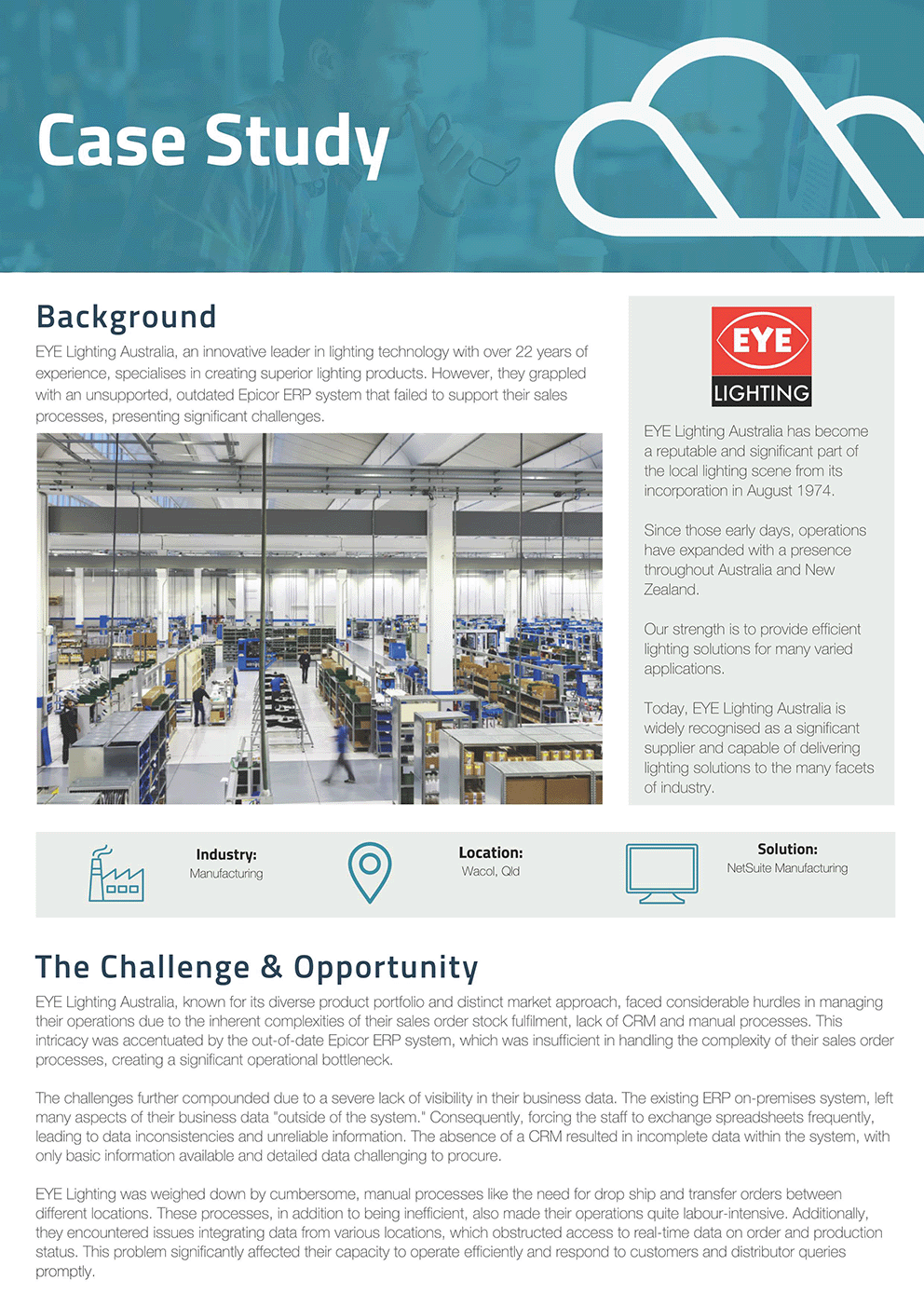 EYE Lighting Case Study | OneKloudX NetSuite Partner